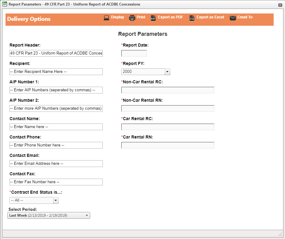 Running the 49 CFR Report